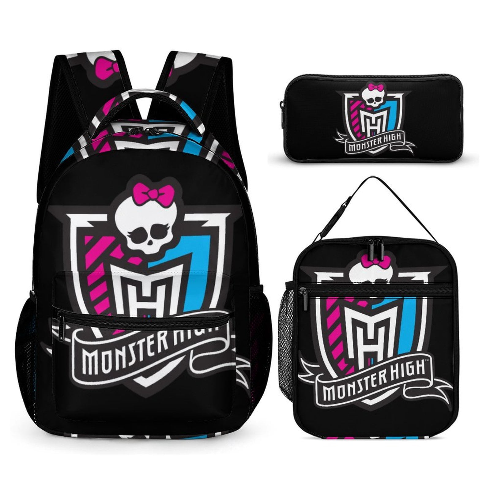 Multifunction Casual 3 in 1 Backpack Set Monster High Bookbag with ...