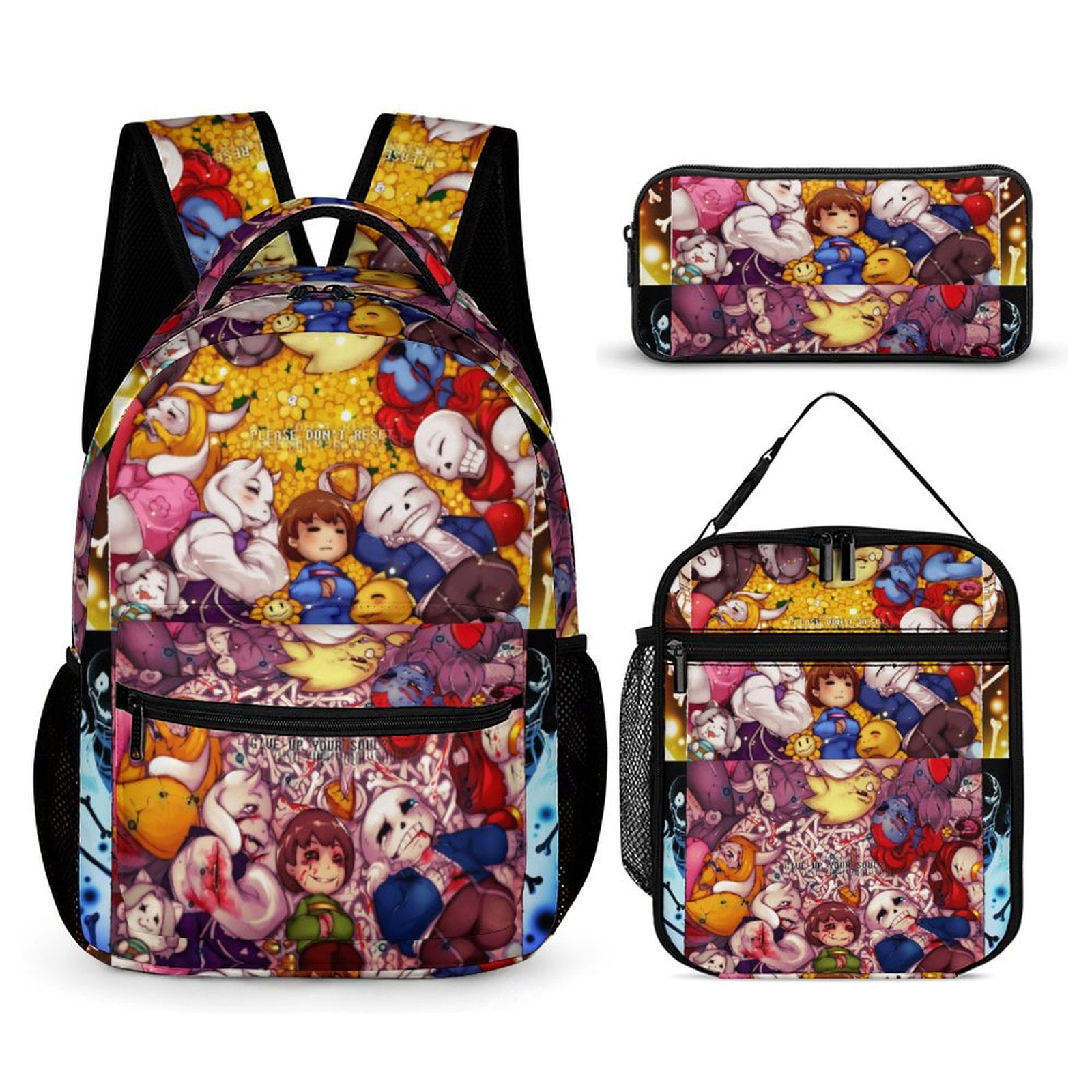 Multifunction Casual 3 in 1 Sports Backpack Set Undertale Bookbag With ...