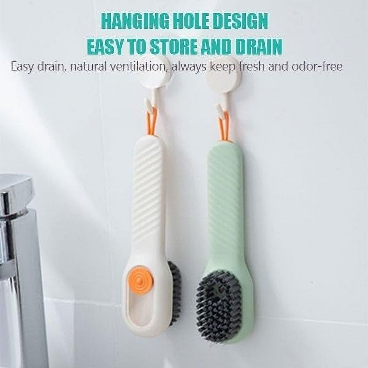 Multifunction Cleaning Brush with Liquid Dispenser - Soft Bristle Shoe & Household Brush for ...