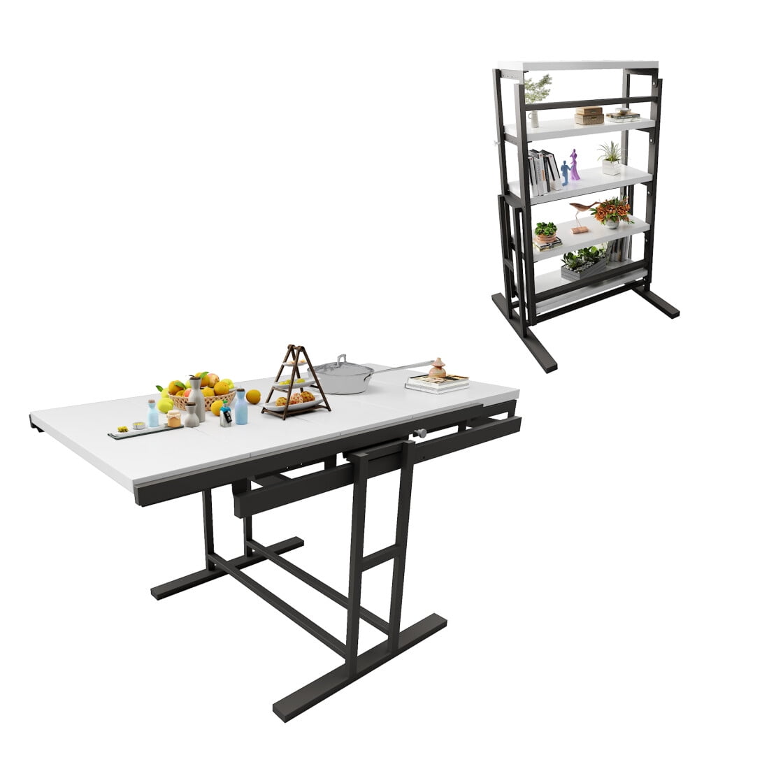 Multifunction Convertible Table Shelf,Free Switch Space Saving Kitchen ...
