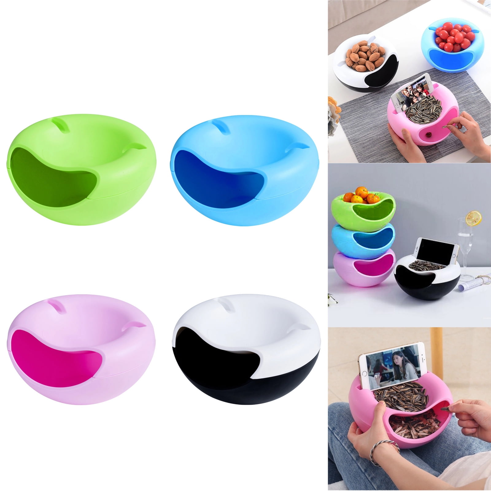 Multifunction Double Layer Snack Storage Box, Snacks Fruits Plate ...