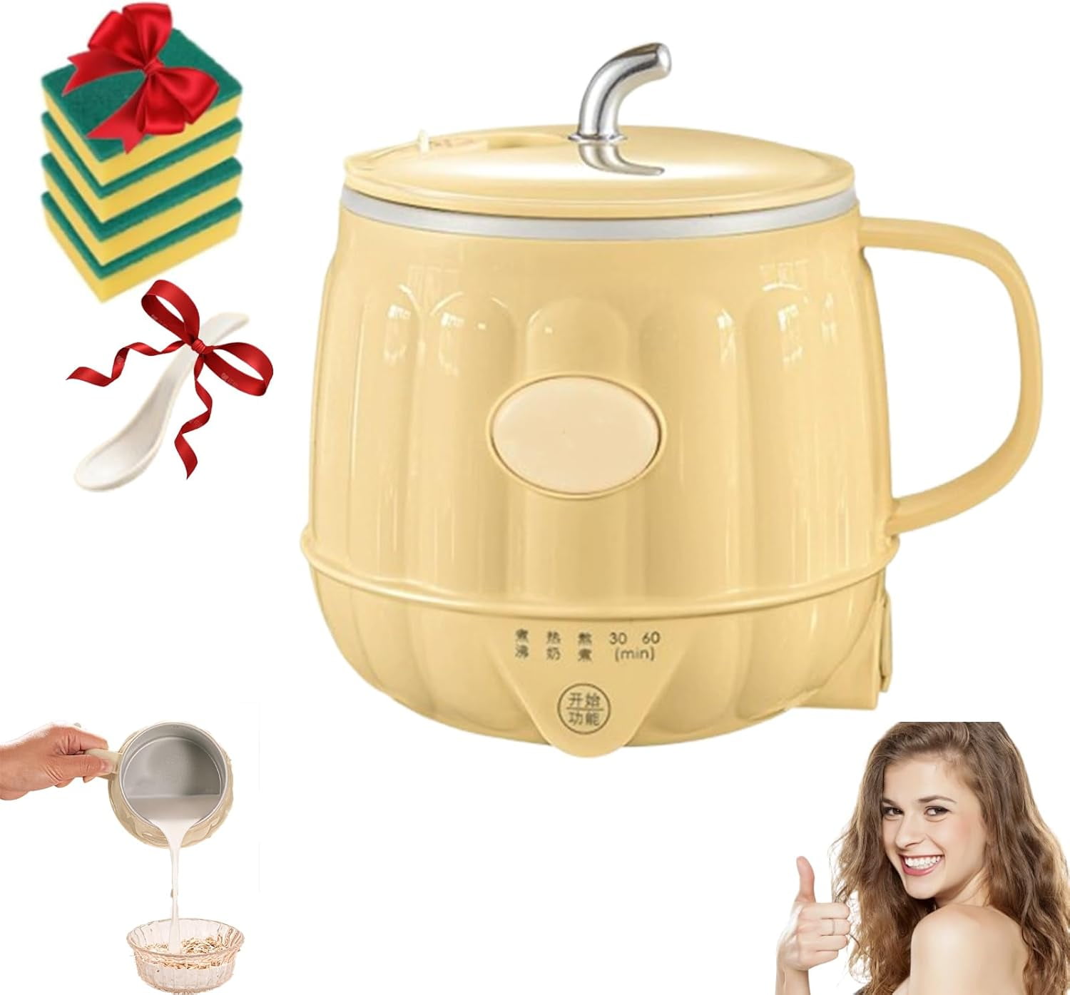 Multifunction Electric Heated Milk Cup,600ml Hot Milk Coffee Cups, 2025 ...