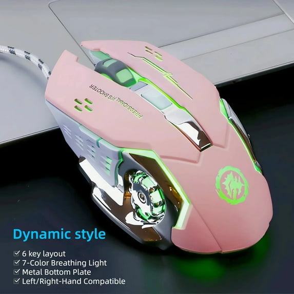 Multifunction Gaming Mouse 7 Buttons Ergonomic RGB Wired for PC Laptop ...