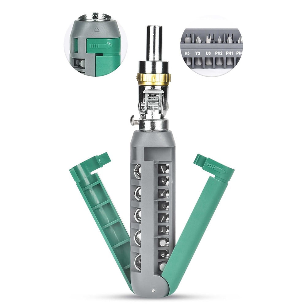 Multifunction Hand Tool Spiral Ratchet Screwdriver with Head Tip Kit ...