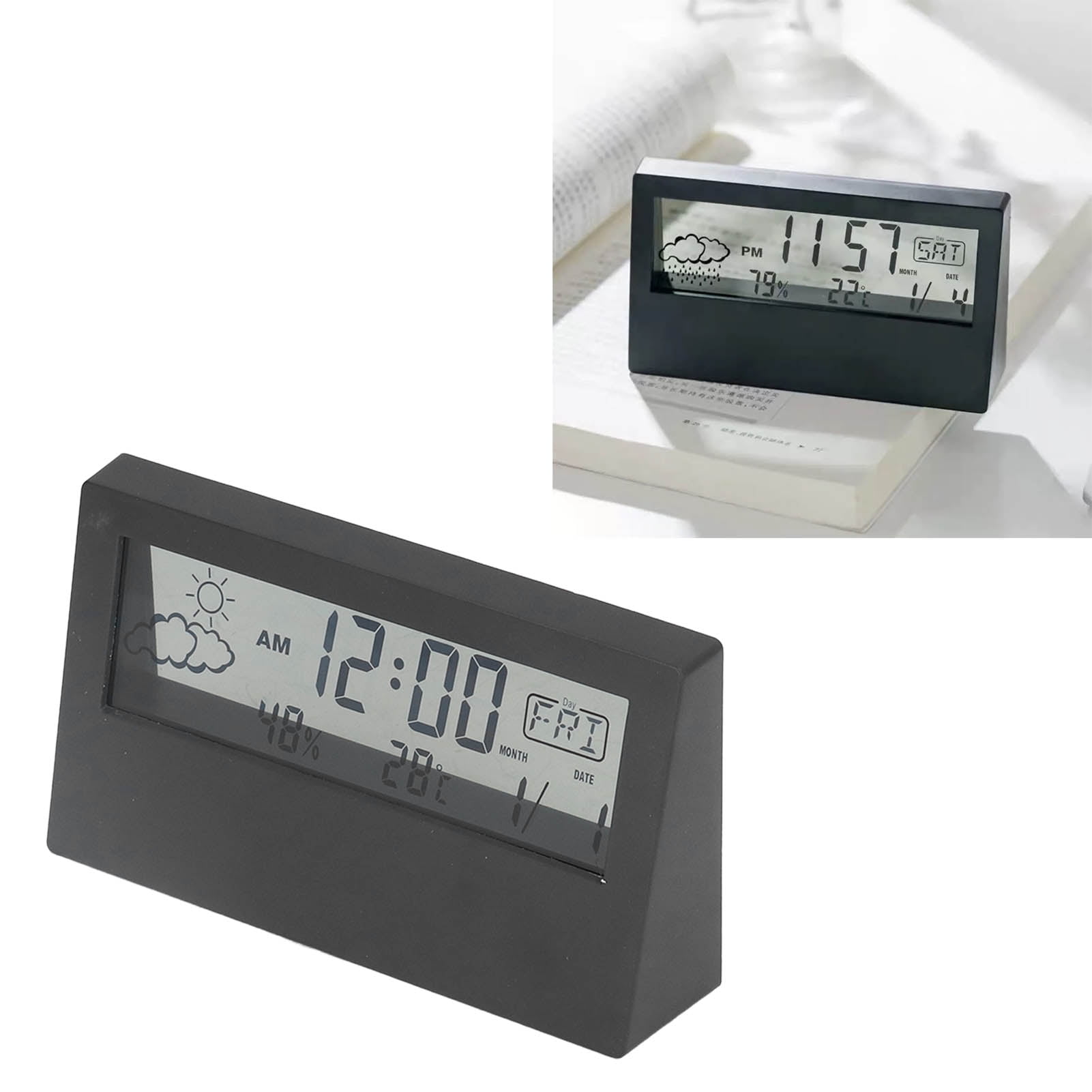 Multifunction LCD Alarm Clock With Snooze, Easy,to,Read Time, Date ...