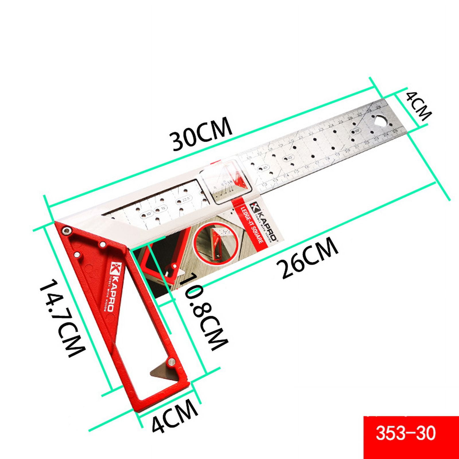Multifunction Level Ruler Carpenter Ruler Steel Marking Square Ruler ...