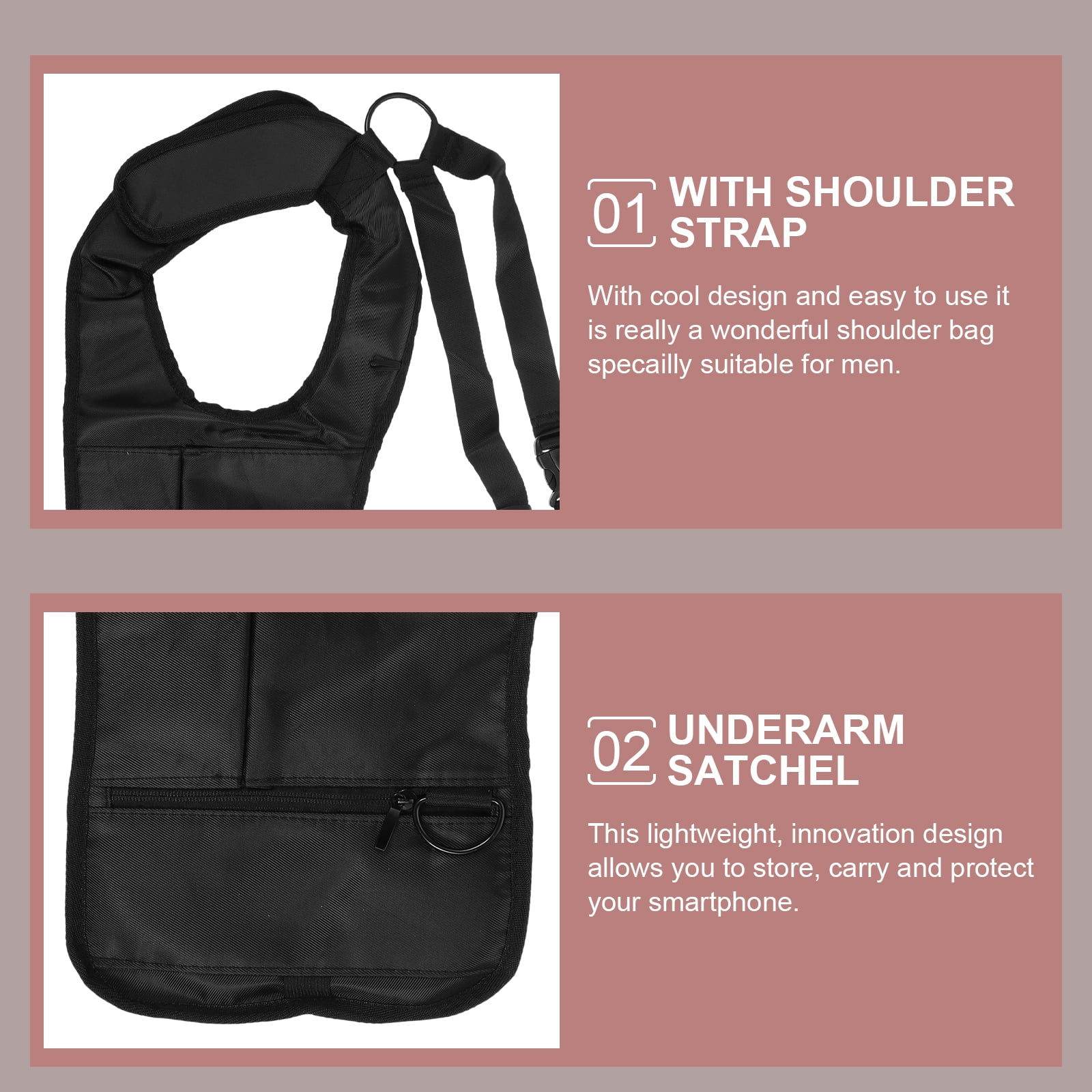 RENACLIPY Men’s Lightweight Underarm Bag with Multiple Storage ...