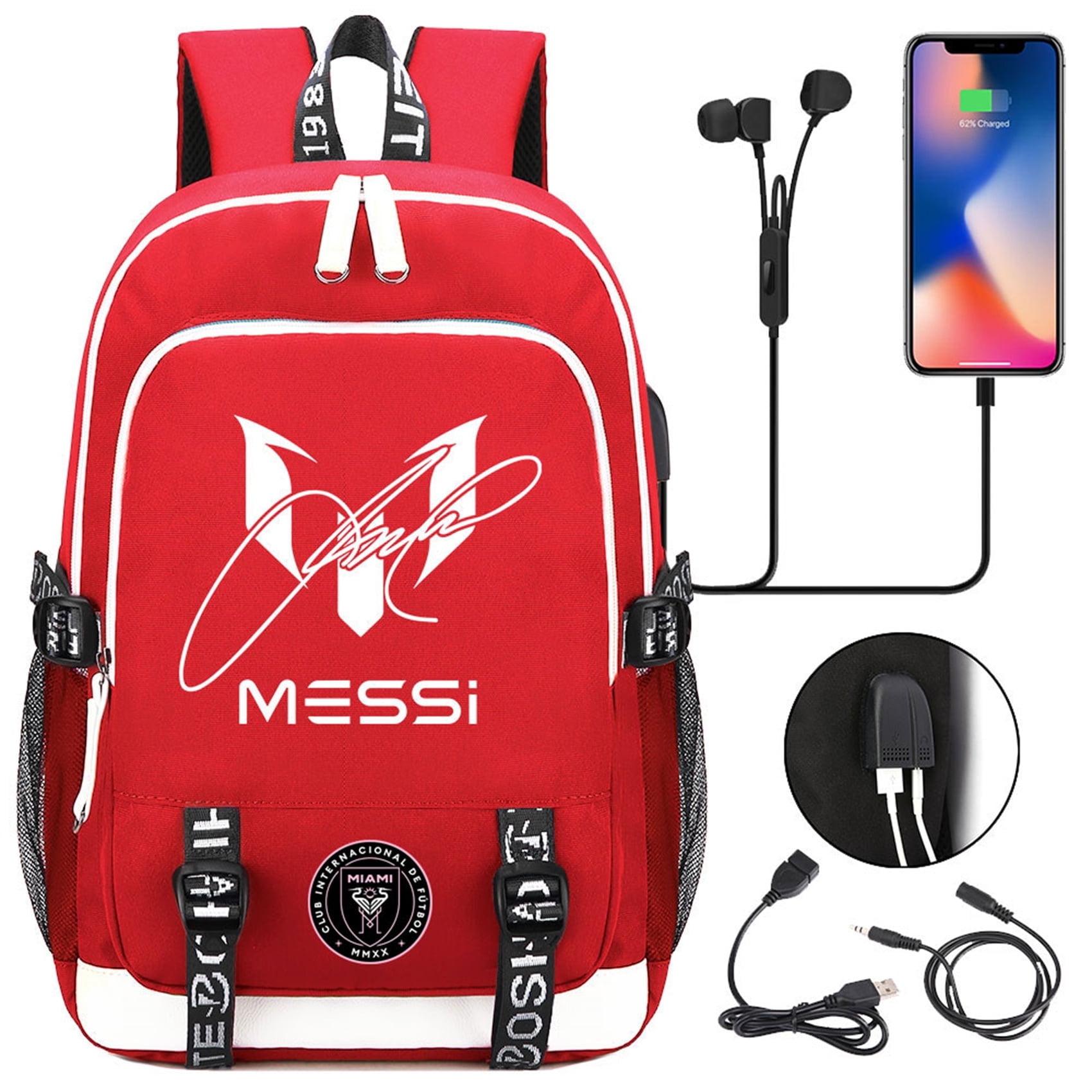 Multifunction Messi_10 Backpack Large School Book Bag Youth Teens ...