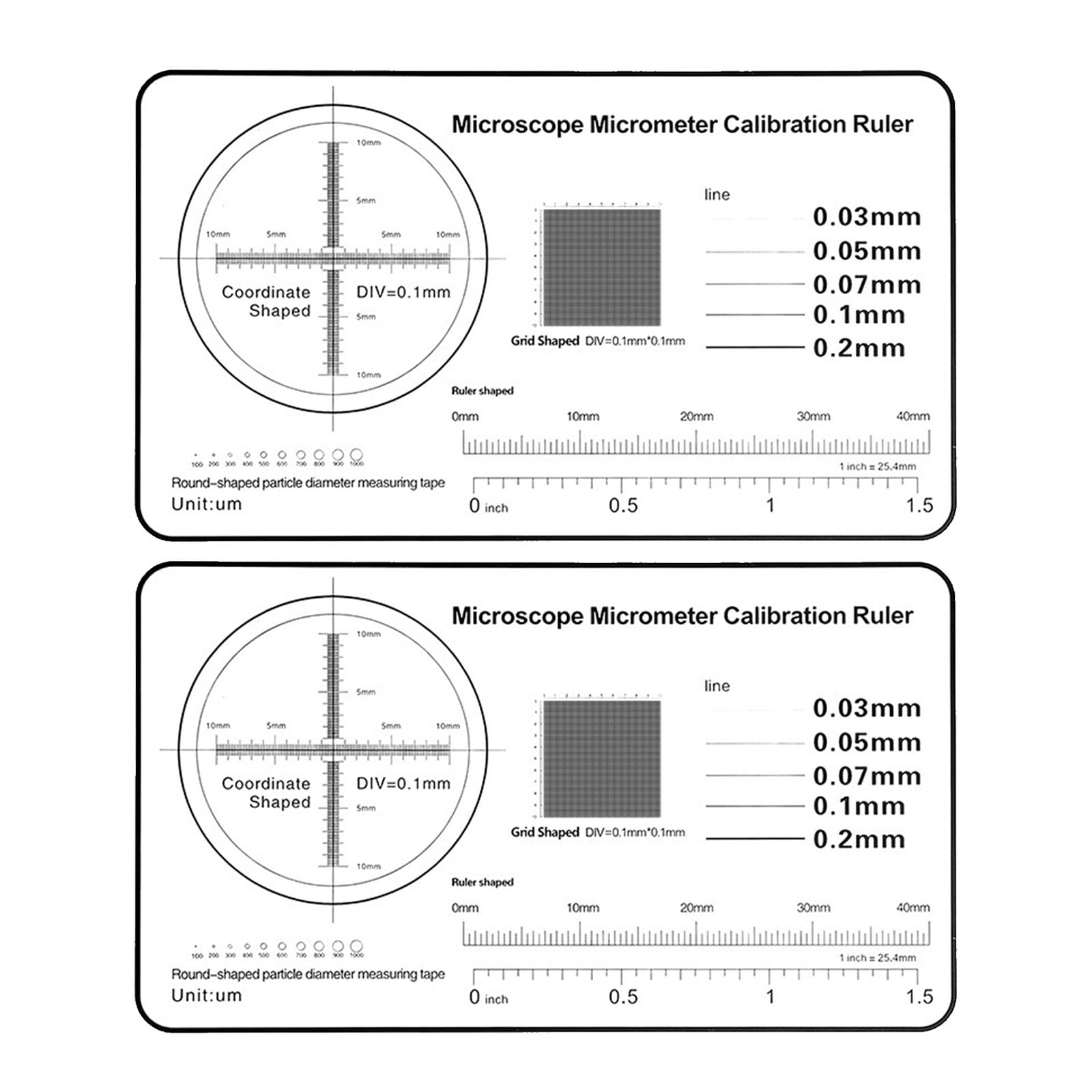 Multifunction Microscope Micrometer Calibration Ruler Slide Microscope ...