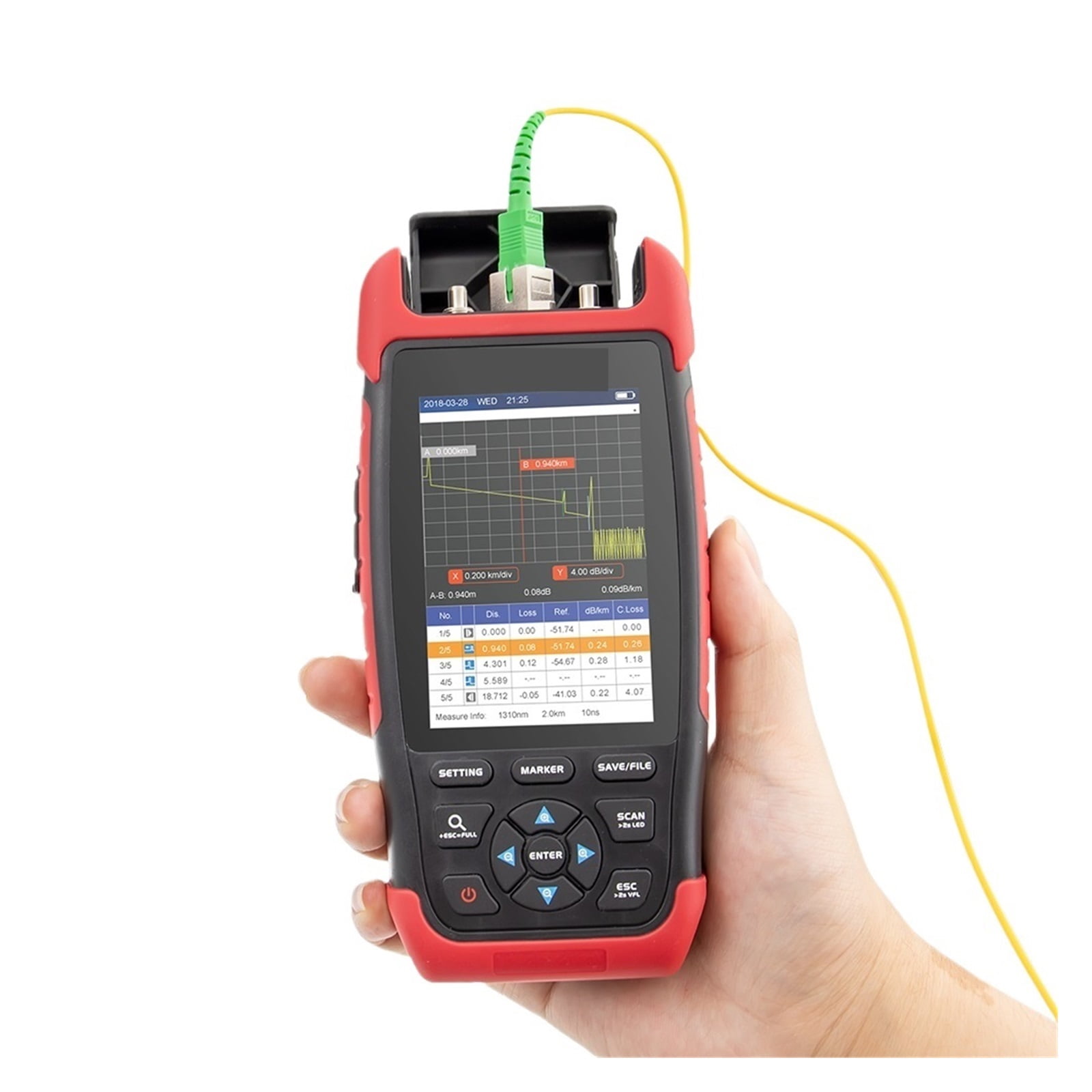 Multifunction Mini OTDR Fiber Optic Reflectometer With 8 Functions 22dB ...