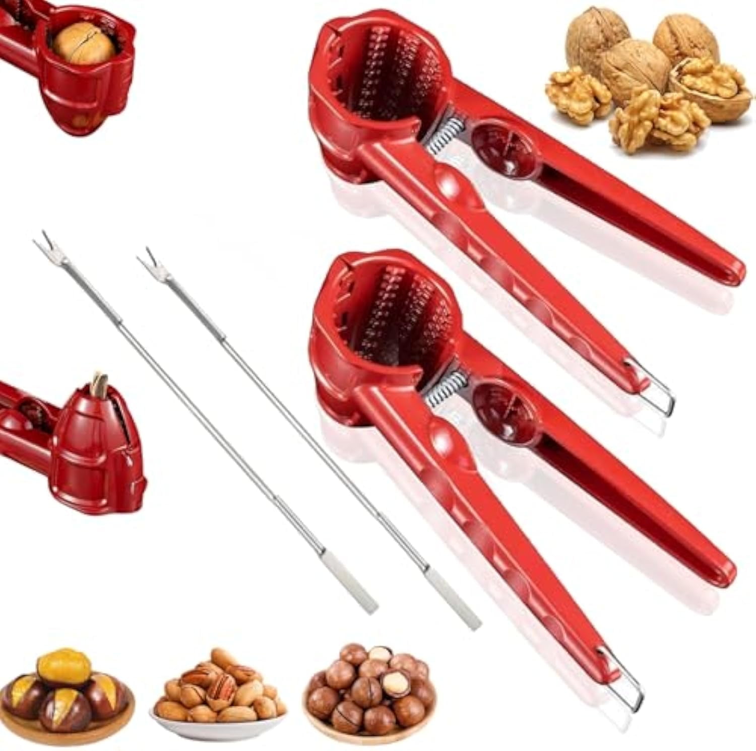 Multifunction Nutcracker with Non Slip Handle, Pecan Nut Cracker Tool ...