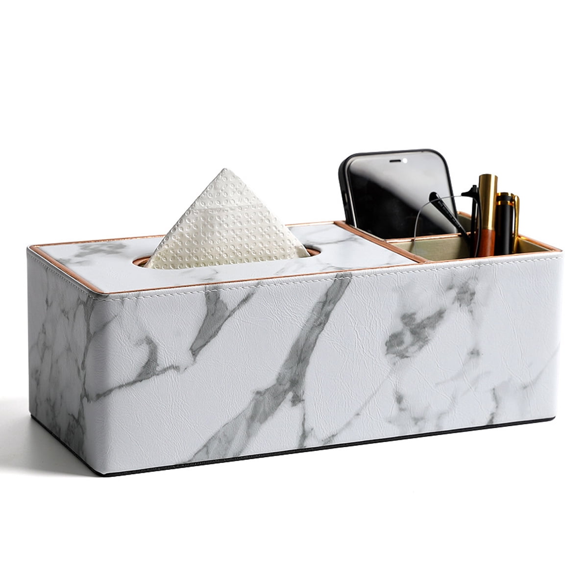 Multifunction Pu Leather Tissue Box Cover Rectangular Large Size