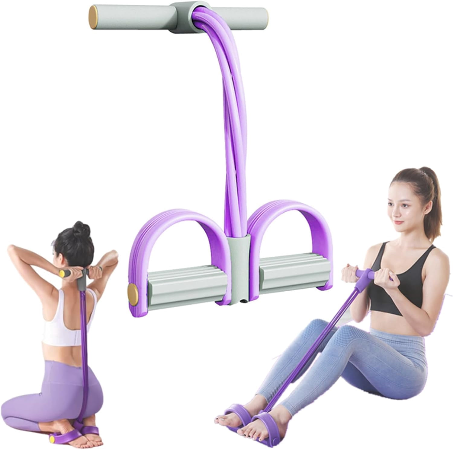 Multifunction Pedal Resistance Band - 8-Tube Adjustable Exercise Device ...