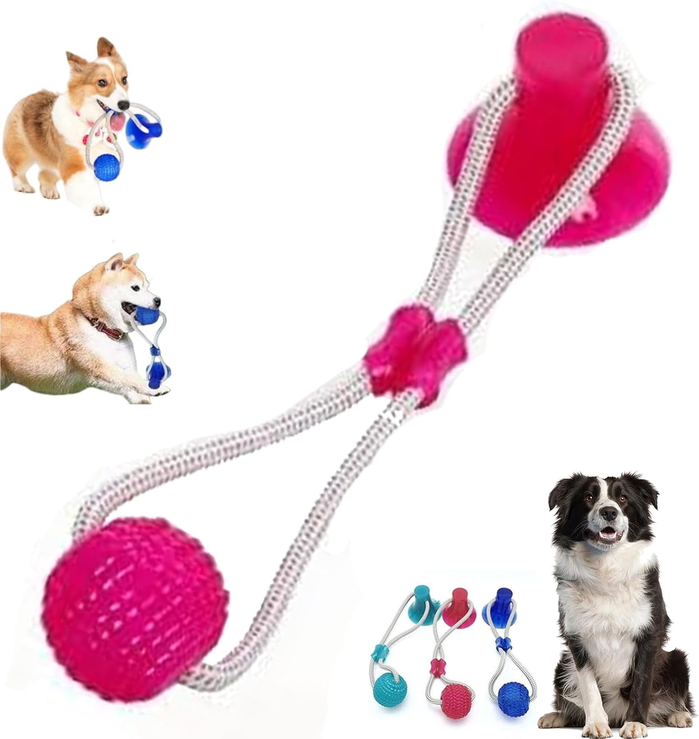 Multifunction Pet Molar Bite Toy, 2025 New Dog Tug of War Toy Ball with ...