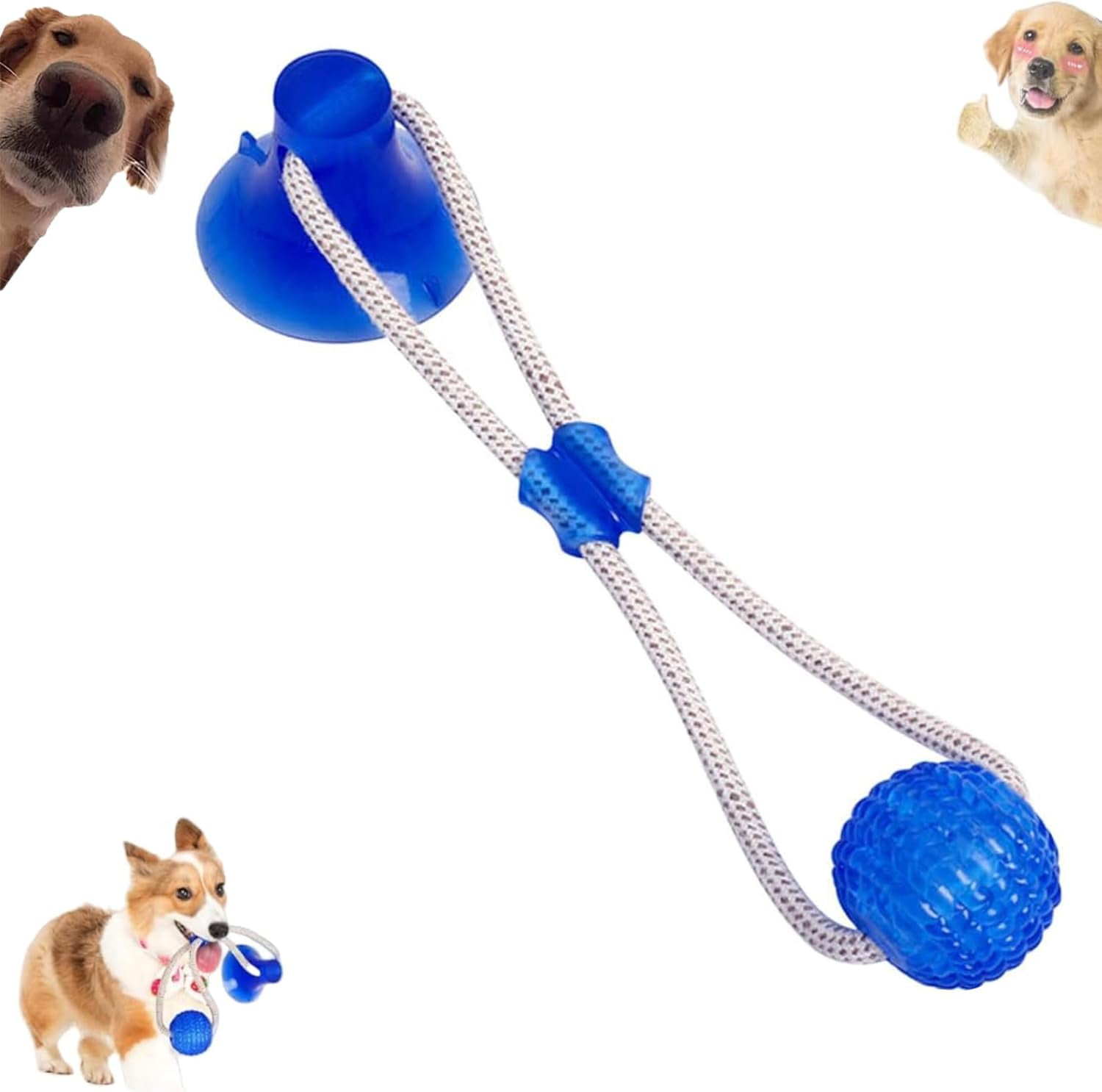 Multifunction Pet Molar Bite Toy, Interactive Dog Toys Tug of War with ...