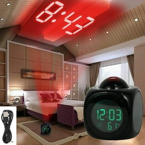 Moocorvic Digital LCD Voice Talking Multifunction LED Projection Alarm ...
