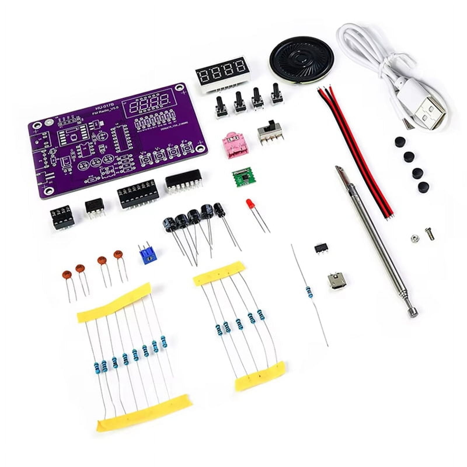 Multifunction Radio DIY Kit 87-108MHz FM Adjustable Module LED Digital ...