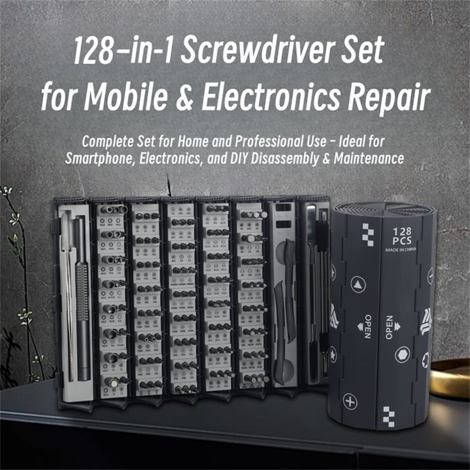 Multifunction Screwdriver Set, 128-in-1 Tool Kit, Precision Bits ...