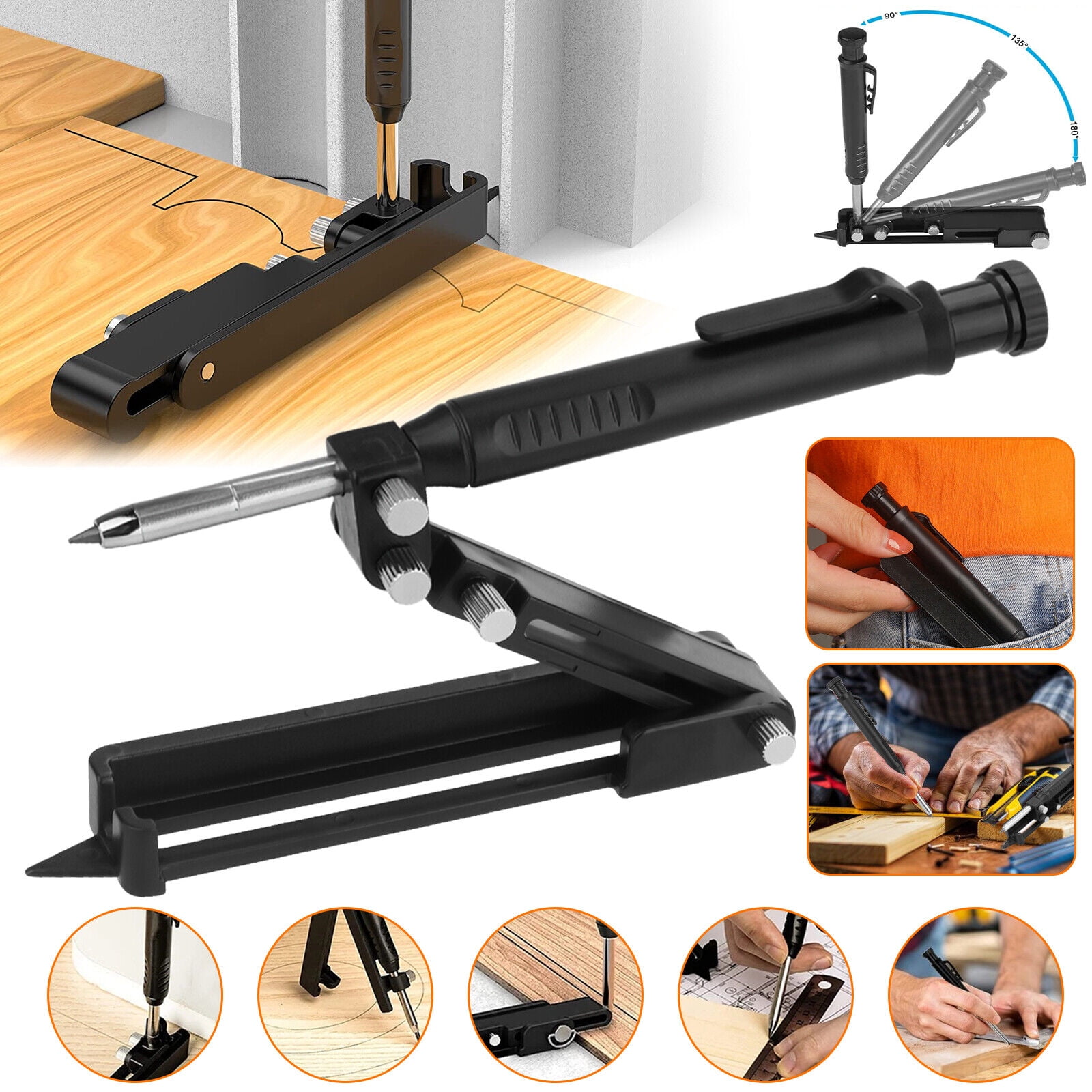 Multifunction Scribing Tool Adjustable Woodworking Measuring ...