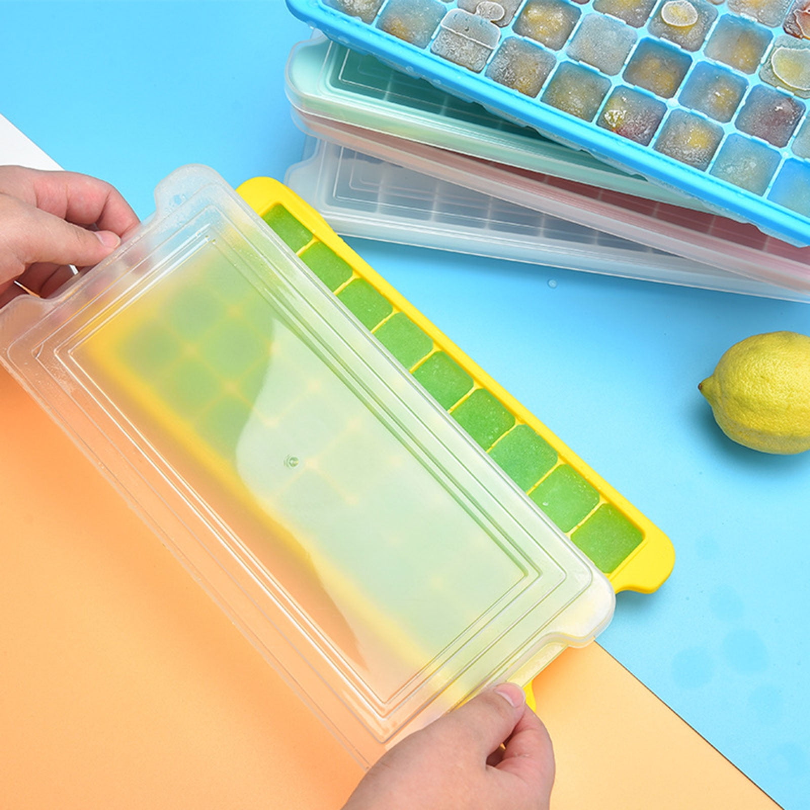 Multifunction Silicone Ice Box With Cover 36 Solid Color Ice Cube ...