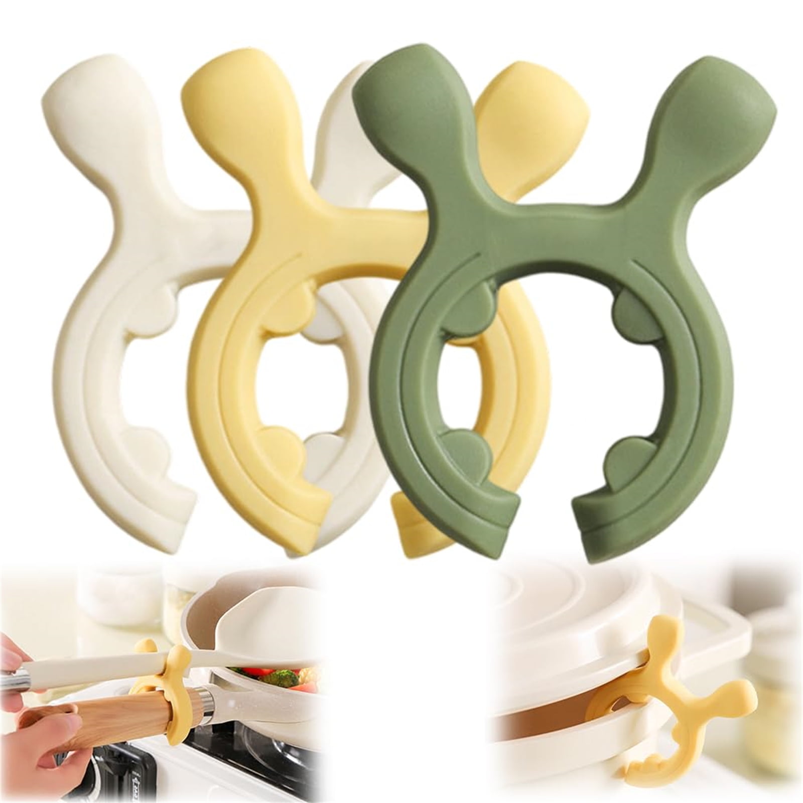 Multifunction Silicone Pot Handle Spatula Rack, 2026 New Non-Slip Spoon ...
