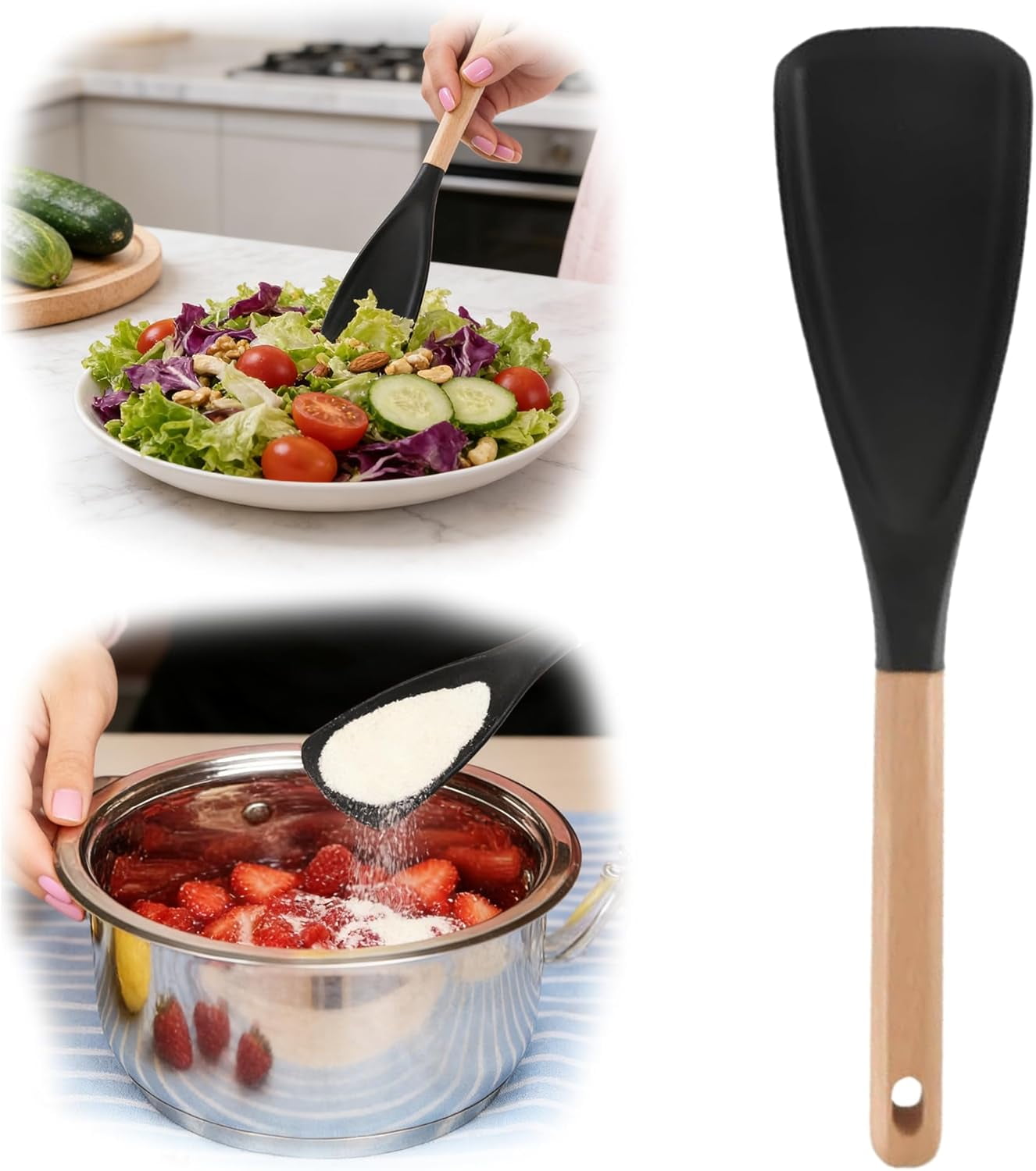 Multifunction Spatula Spoon for Cooking, 2026 New 12.2" Matte Silicone ...