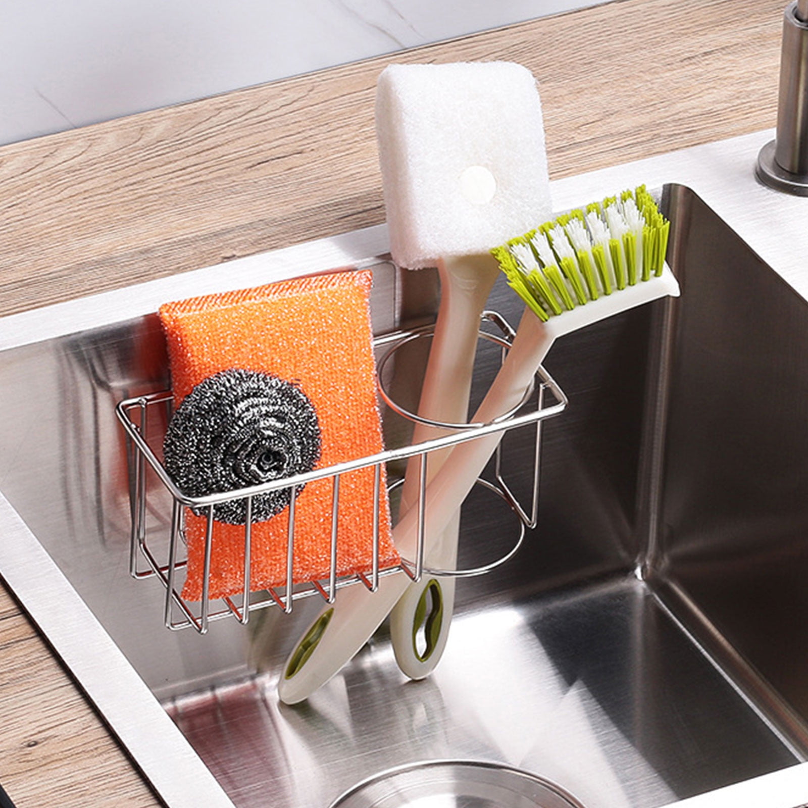 Multifunction Sponge Holder For Kitchen Sink Hanging Sink Organizer ...