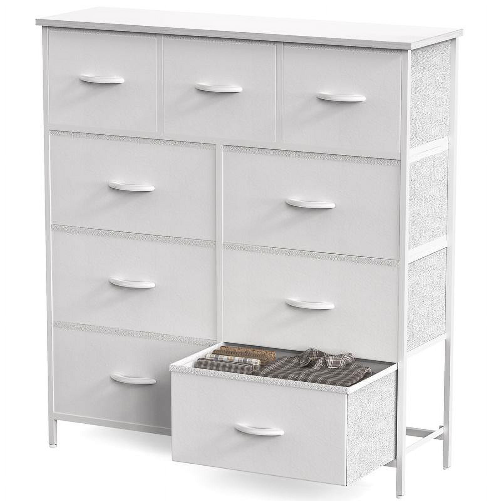 Fabric Storage Tower with 9 Drawers, Bedroom Drawer Dresser Organizer ...