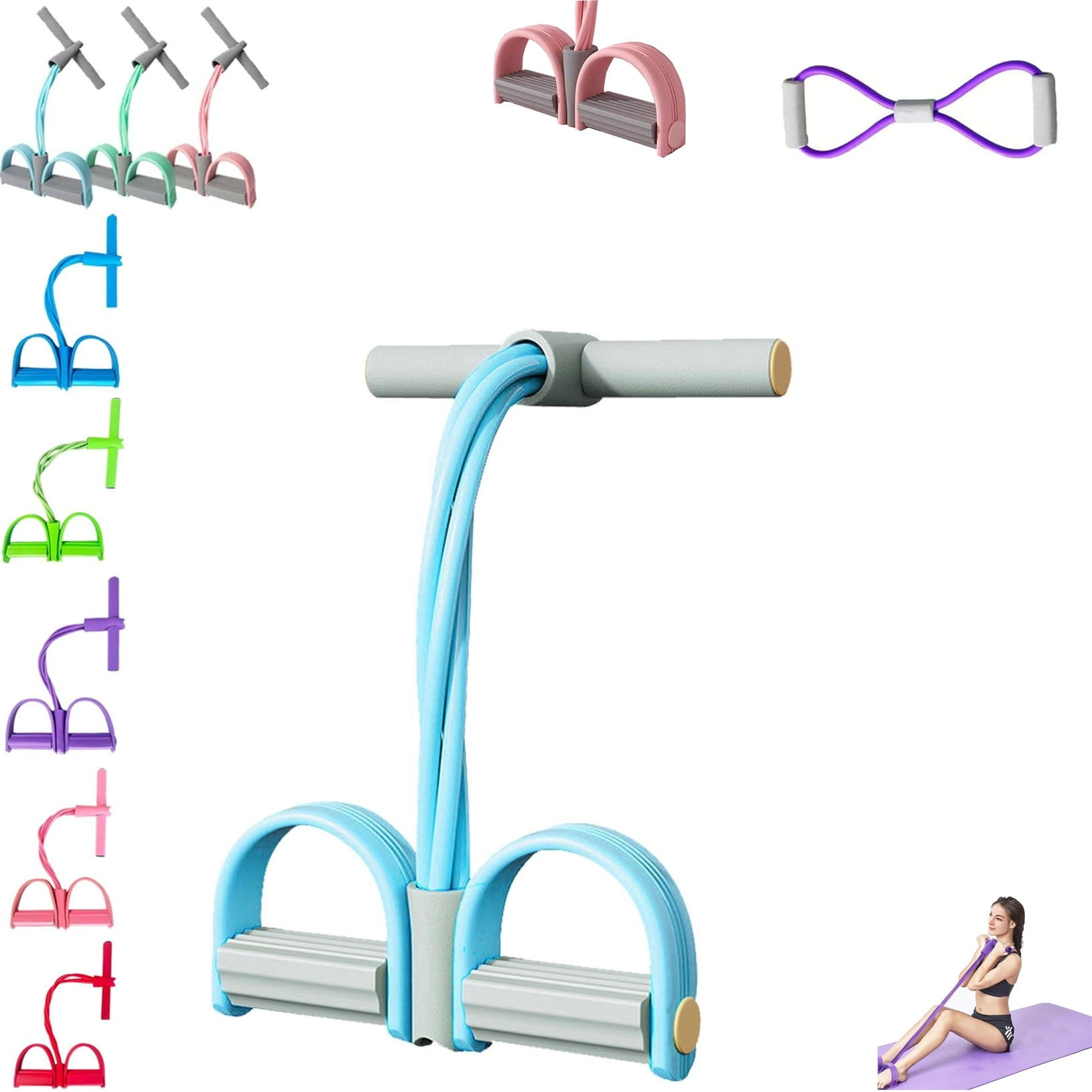 Multifunction Tension Rope 4/6 Tube Sit-Up Puller for Ab, Arm & Leg ...