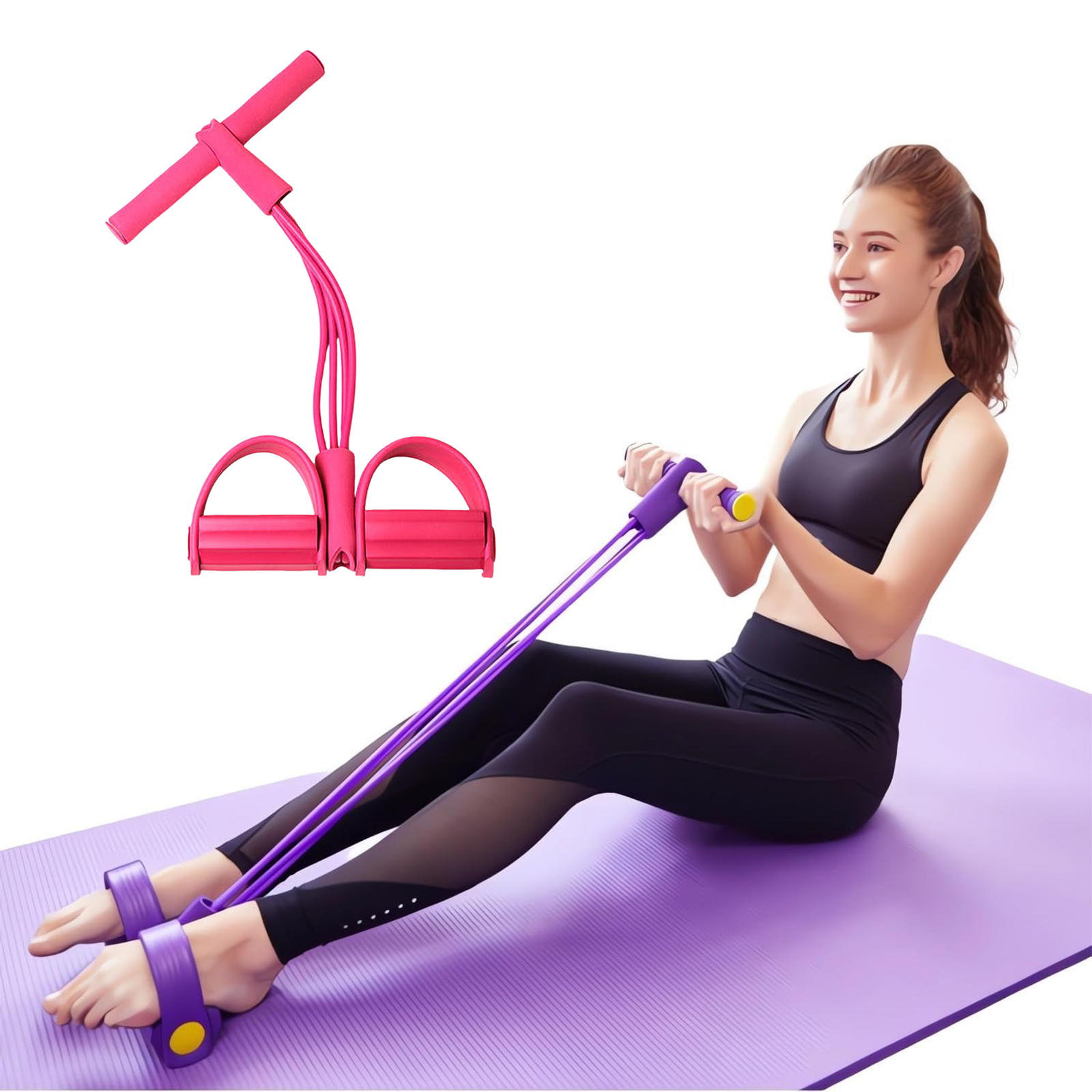 Multifunction Tension Rope, 4-Tube Elastic Yoga Pedal Puller Resistance ...