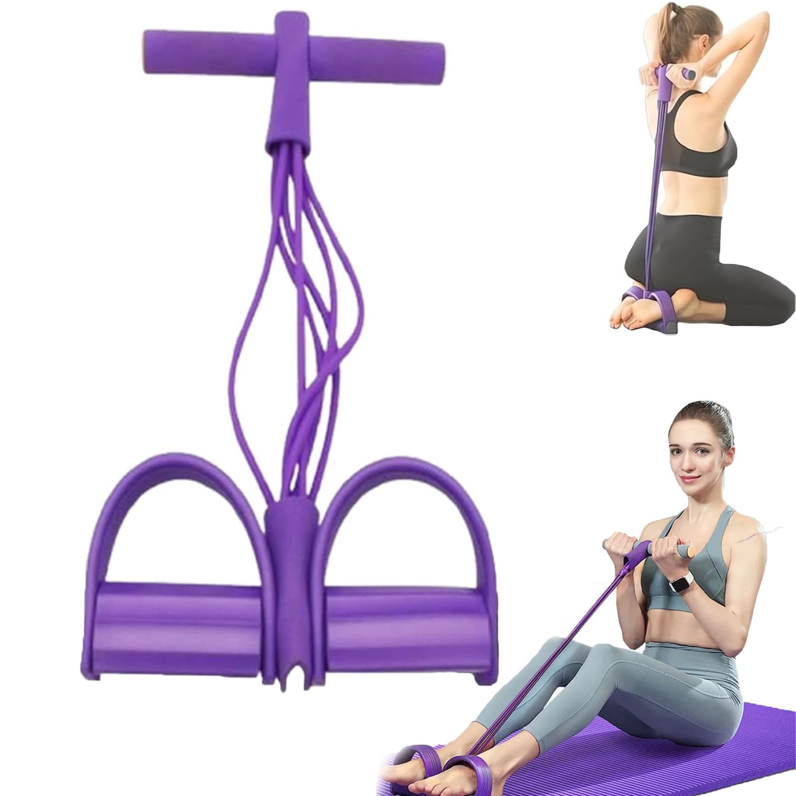 Multifunction Tension Rope, 6-Tube Elastic Yoga Pedal Puller Resistance ...