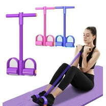 4 Tubes Natural Latex Foot Pedal Elastic Pull Rope with Handle Fitness ...