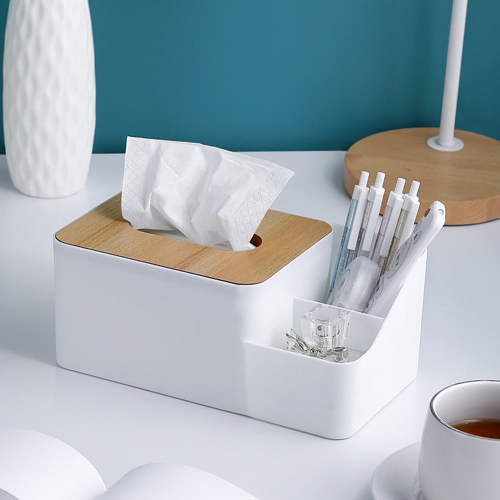 Multifunction Tissue Box Rectangular Facial Tissue Holder Dispenser for ...