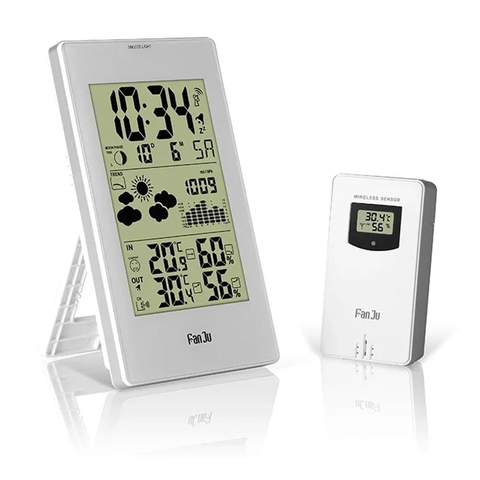 Multifunction Weather Station Alarm Clock Thermometer Hygrometer Touch ...