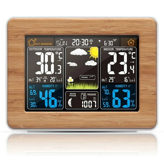 Multifunction Weather Station Alarm Clock Thermometer Hygrometer ...