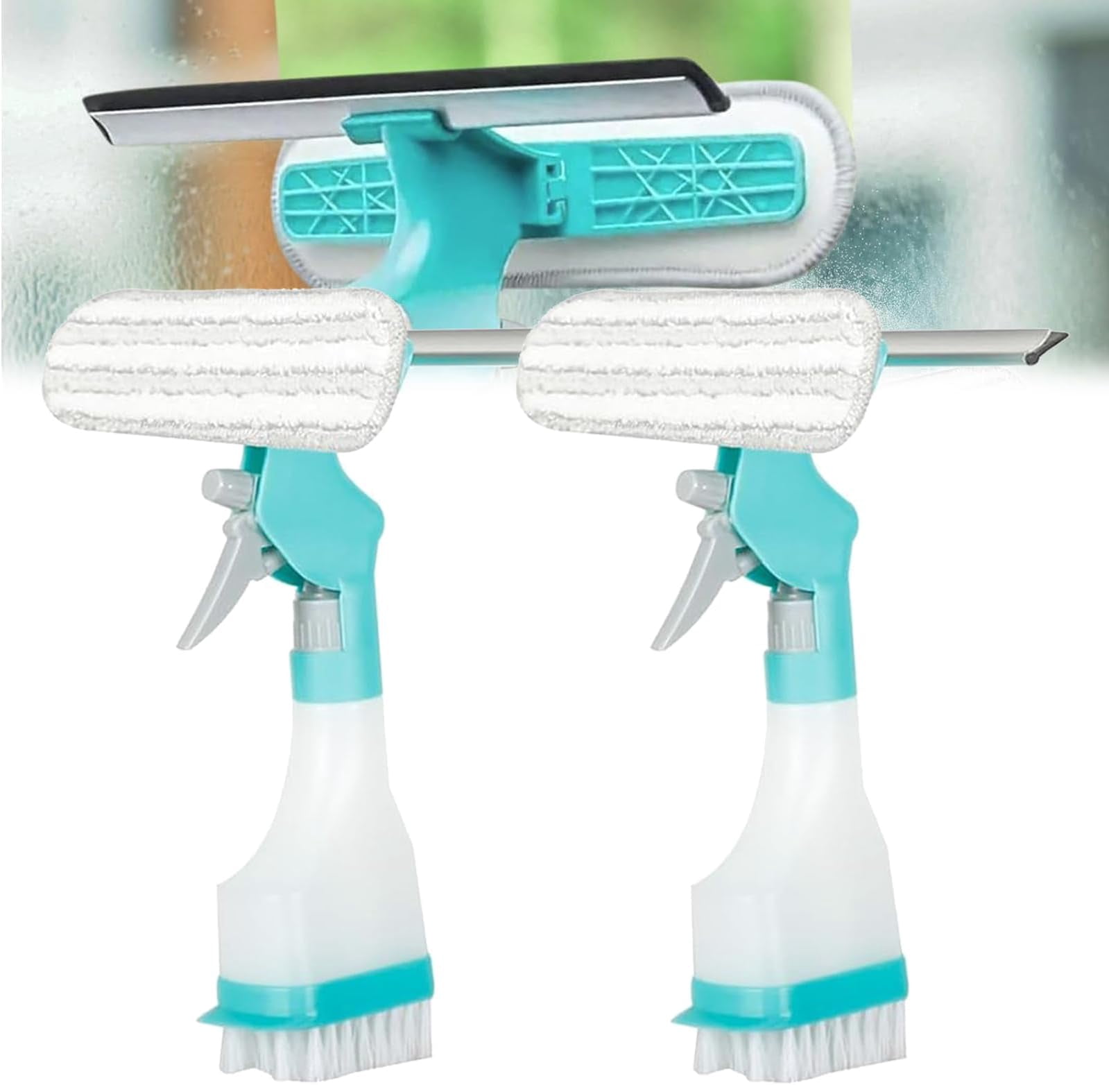 Multifunction Window Cleaner Tool, 4-in-1 Glass Cleaning Tool with ...