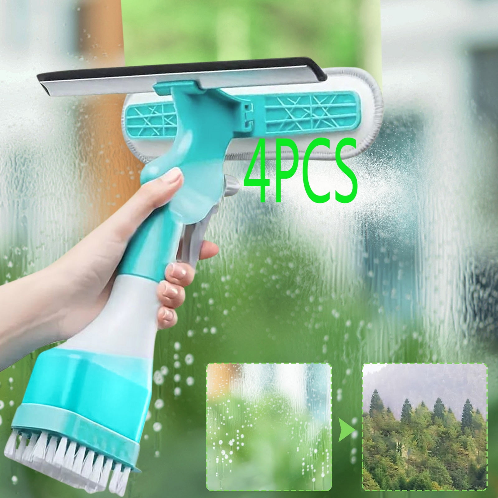 Multifunction Window Cleaner Tool, Window Cleaning Kit,4 in 1 Kit with ...