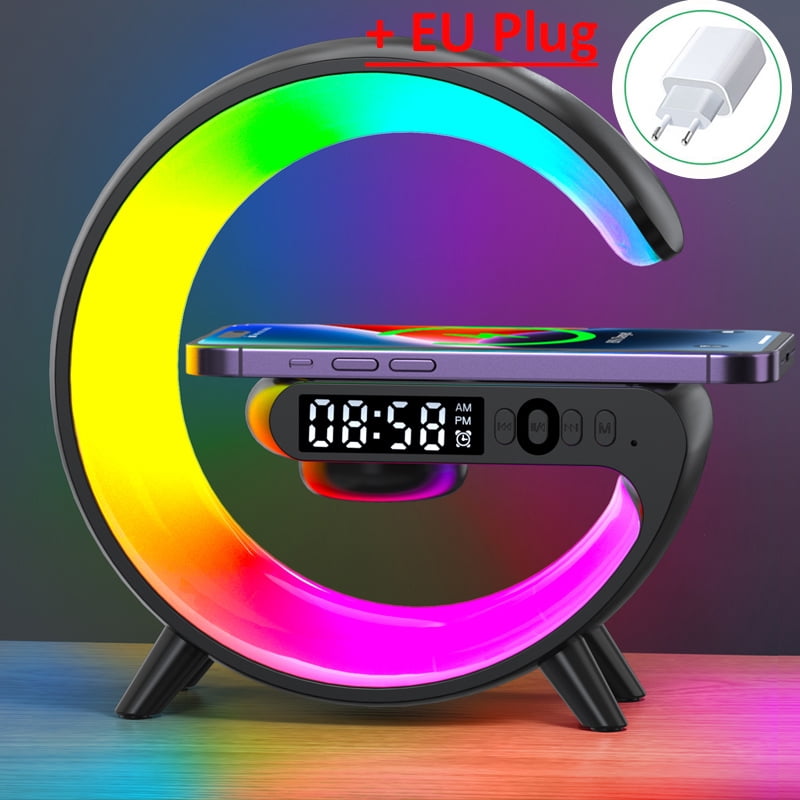 Multifunction Wireless Charger Pad Stand Speaker TF RGB Night Light 15W ...