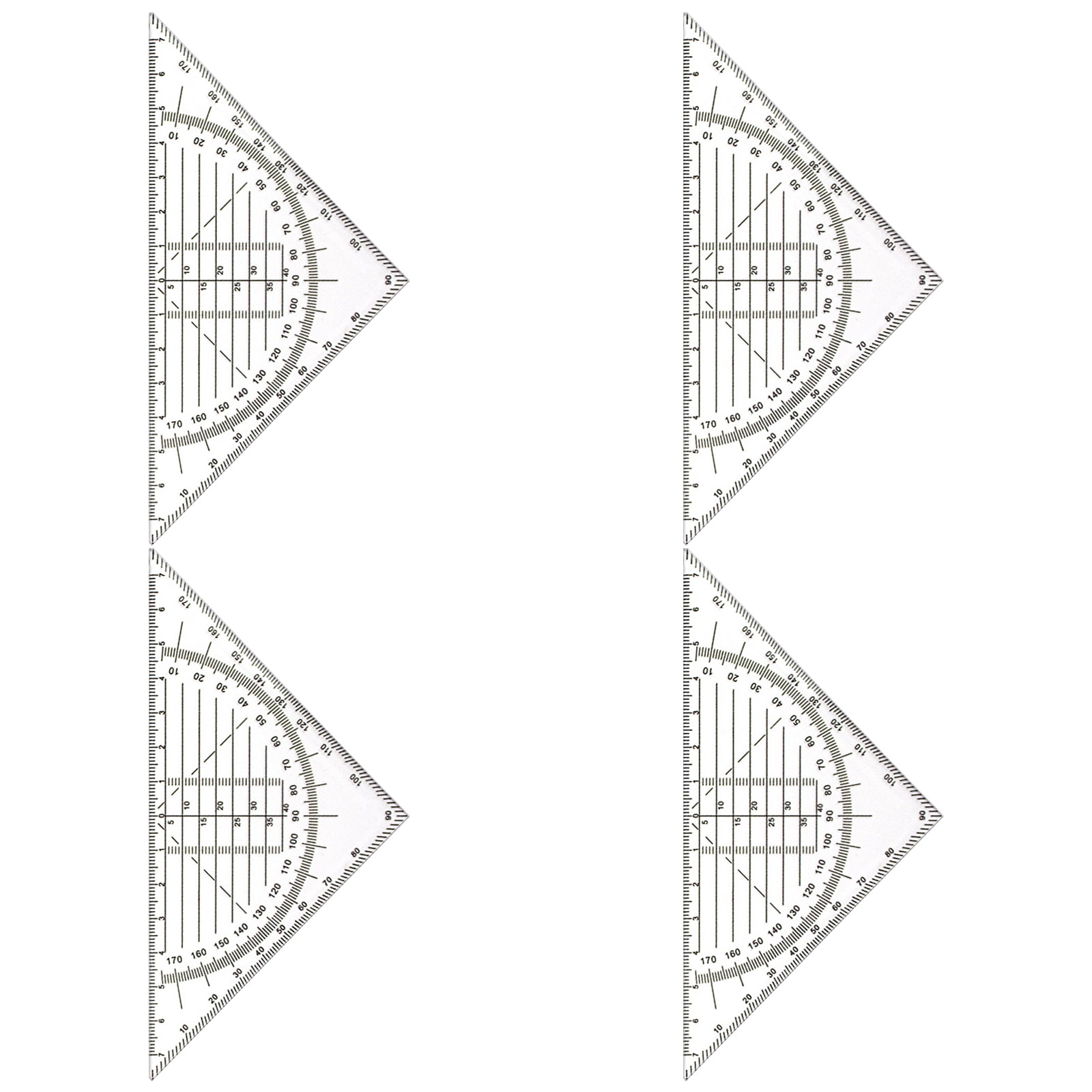 Multifunctional 180 Degree Protractors with Set Square Geometry ...