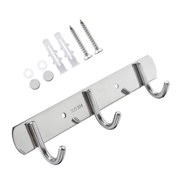 Multifunctional 3/4/5 Hooks Stainless Steel Hook Rails for Efficient ...