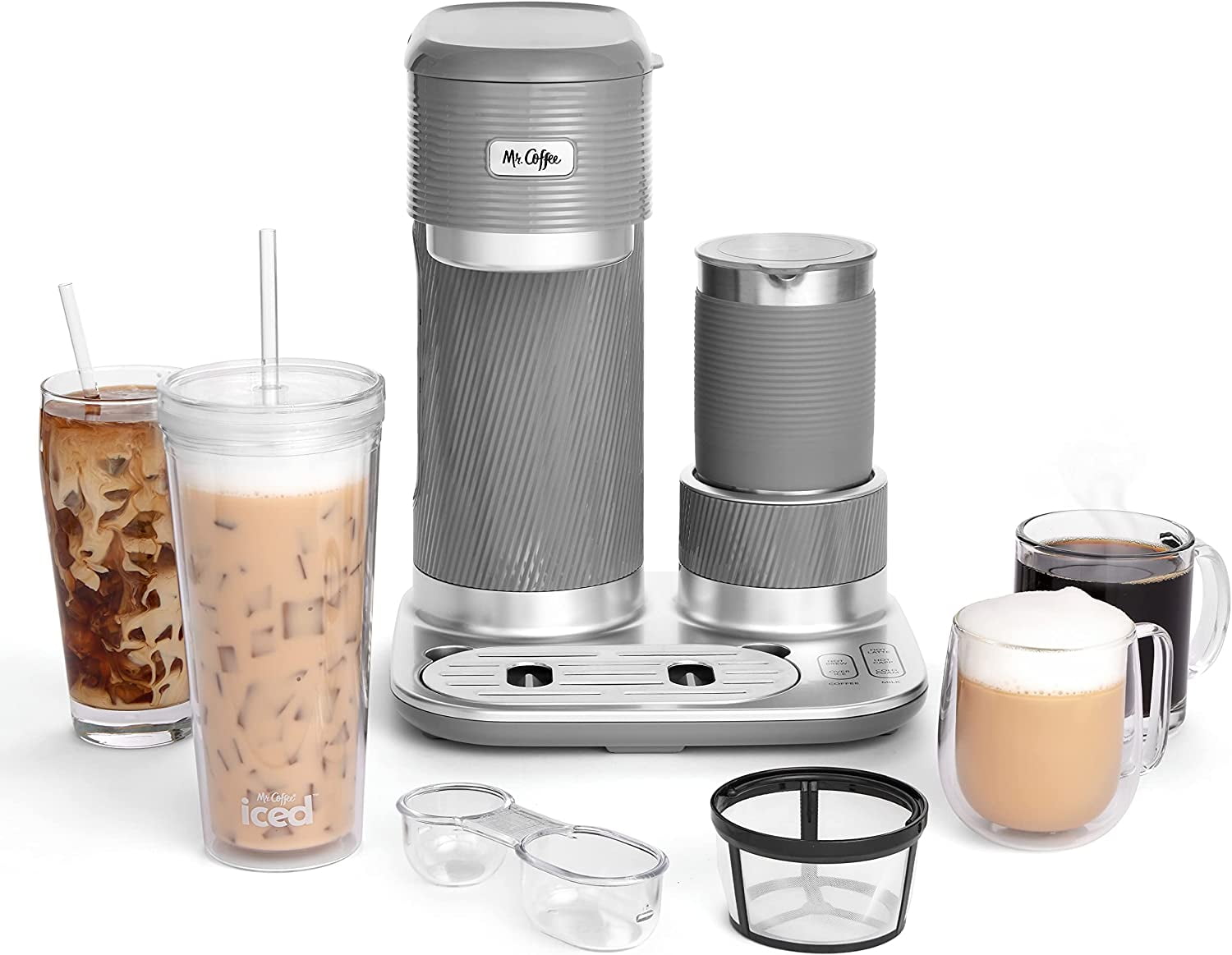 Multifunctional 4-in-1 Coffee Maker for Hot & Iced Beverages, Built-In ...