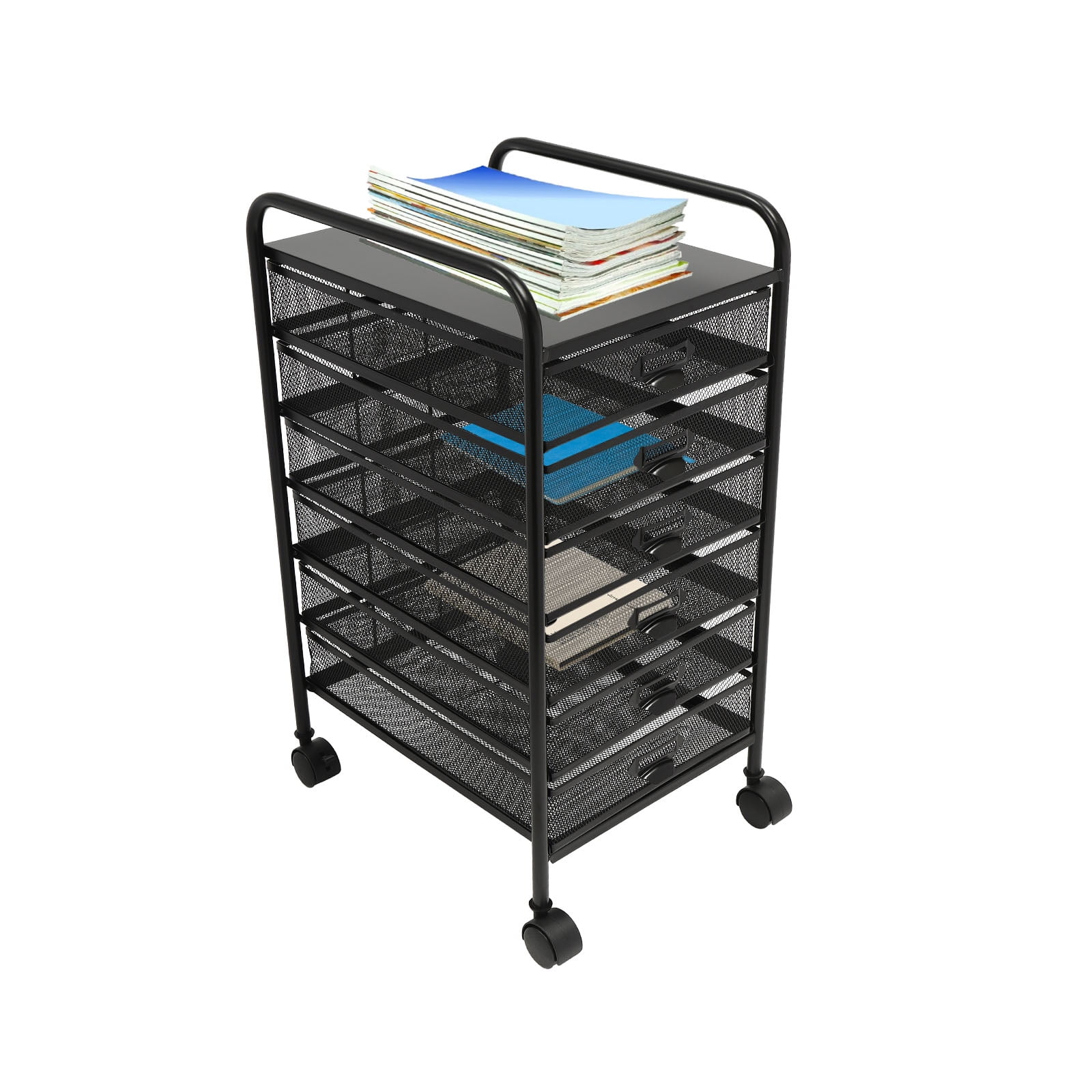 Multifunctional 6-Drawer Desk Apothecary Cabinet, Freestanding Office ...