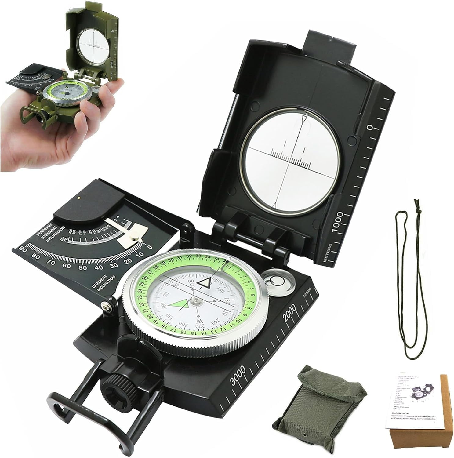Multifunctional Aiming Navigation Luminous Compass, Sighting Navigation ...