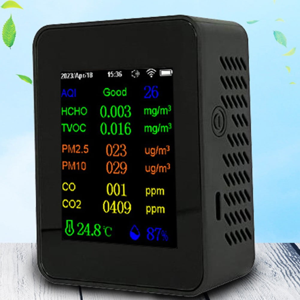 Multifunctional Air Quality Monitor Wifi Pm2 5 Pm10 Hcho Temperature Humidity White - Walmart.com