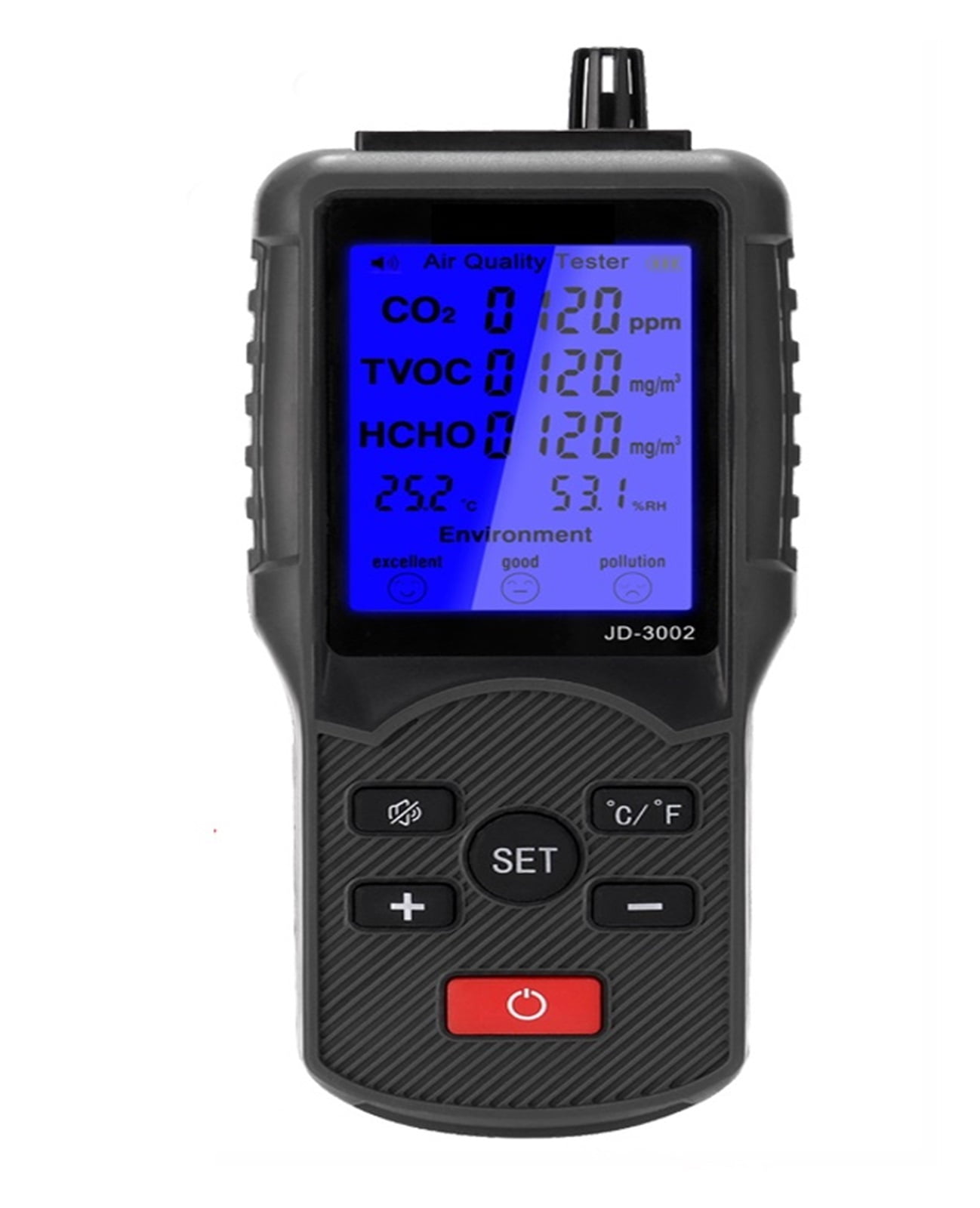 Multifunctional Air Quality Tester CO2 TVOC Meter Temperature Humidity ...