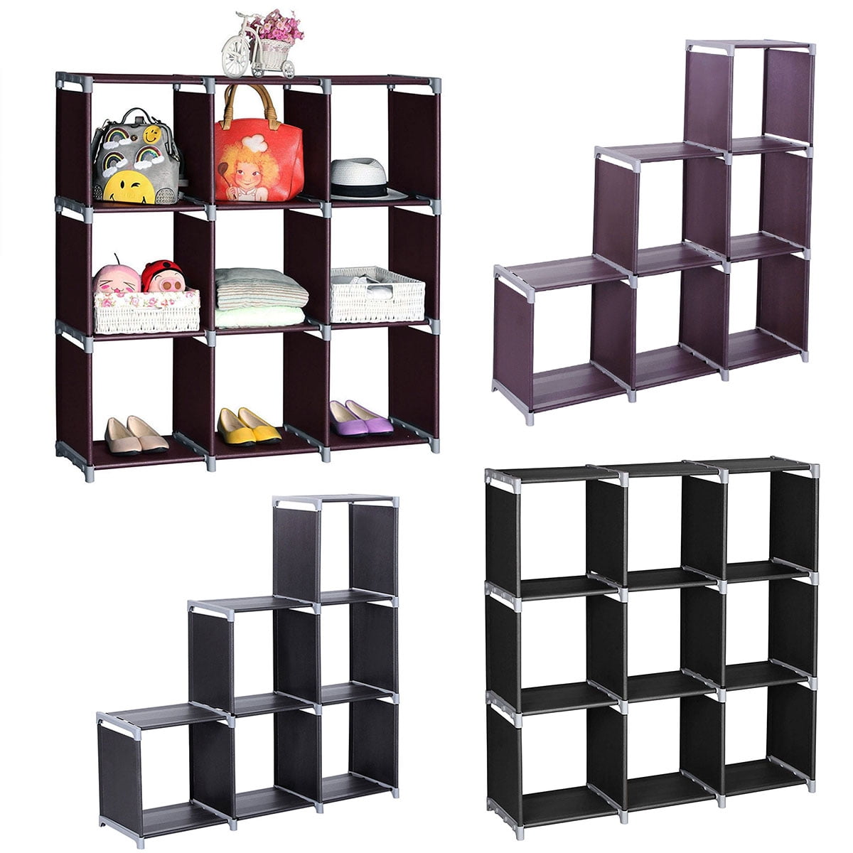 Multifunctional Assembled 3 Tiers 6 Compartments Storage Shelf ,Home ...