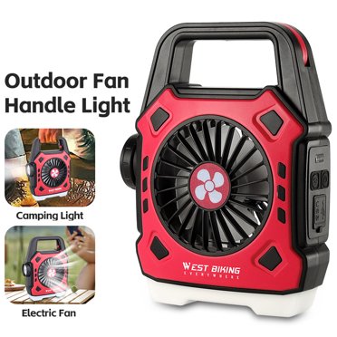 "FrSara 6"" Rechargeable Cordless Camping Fan, 20W LED, 3 Speeds, 6H ...