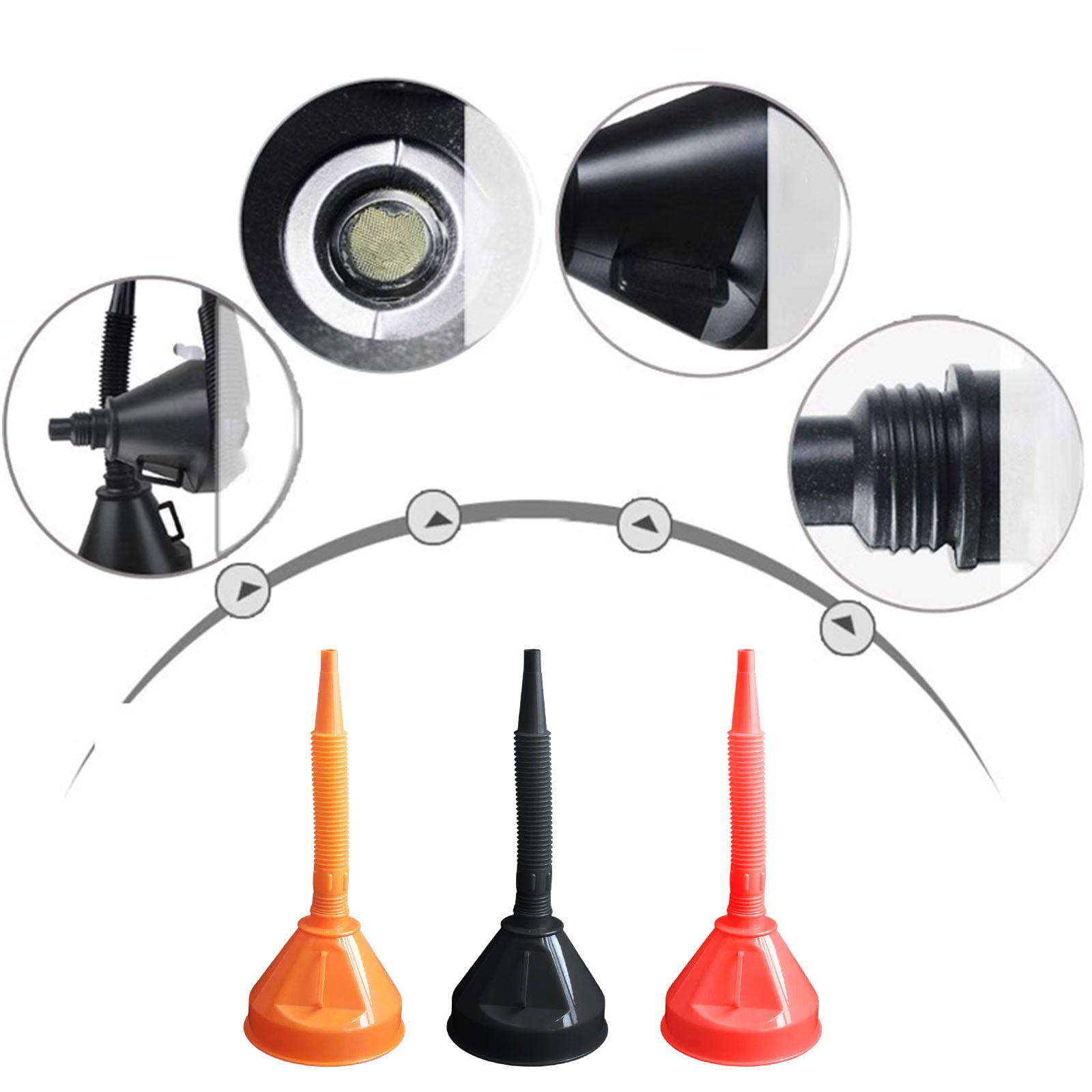 Multifunctional Car Funnel with Strainer and Flexible Hose - Wide Mouth ...