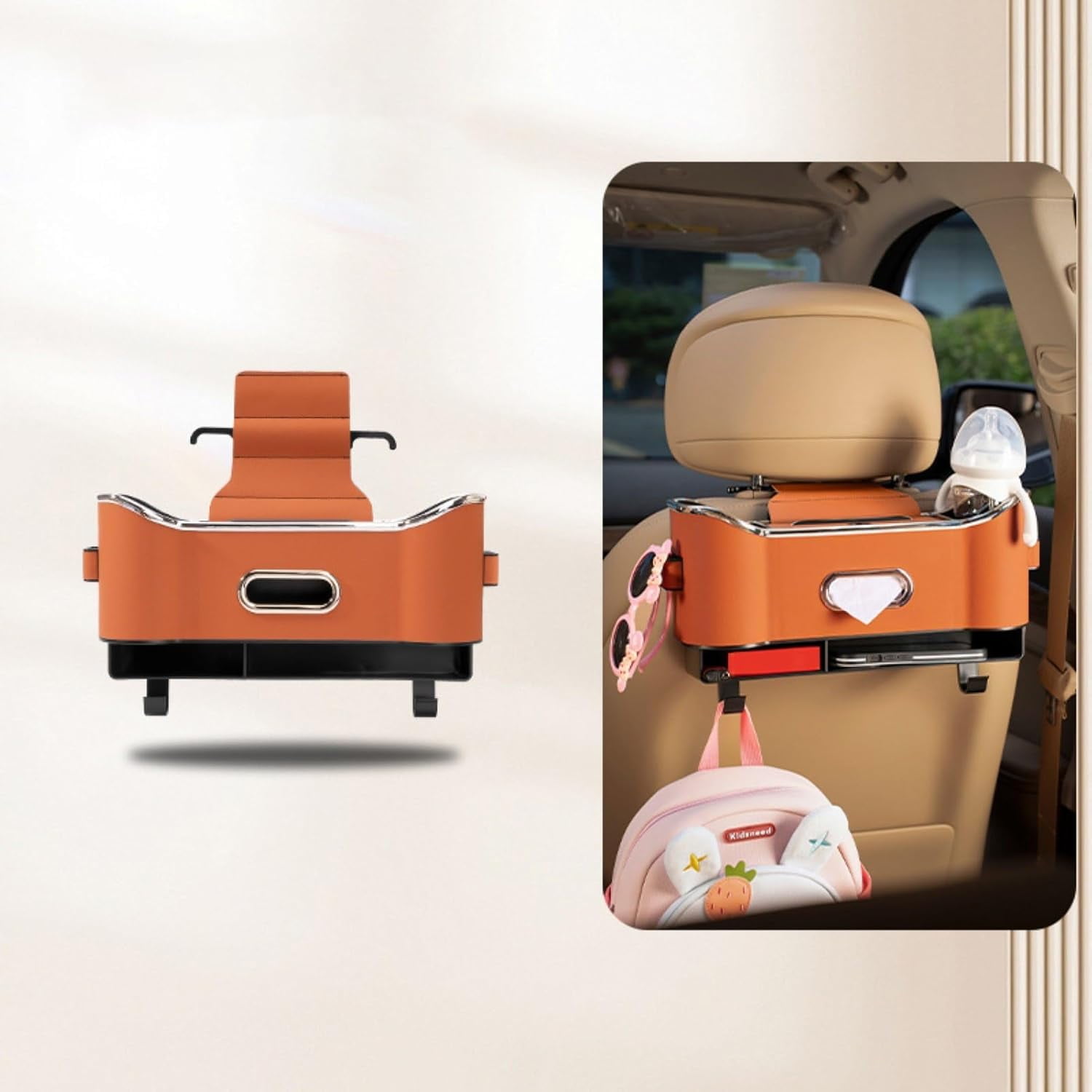 Multifunctional Car Seat Back Organizer with Cup Holder, Tissue Storage ...
