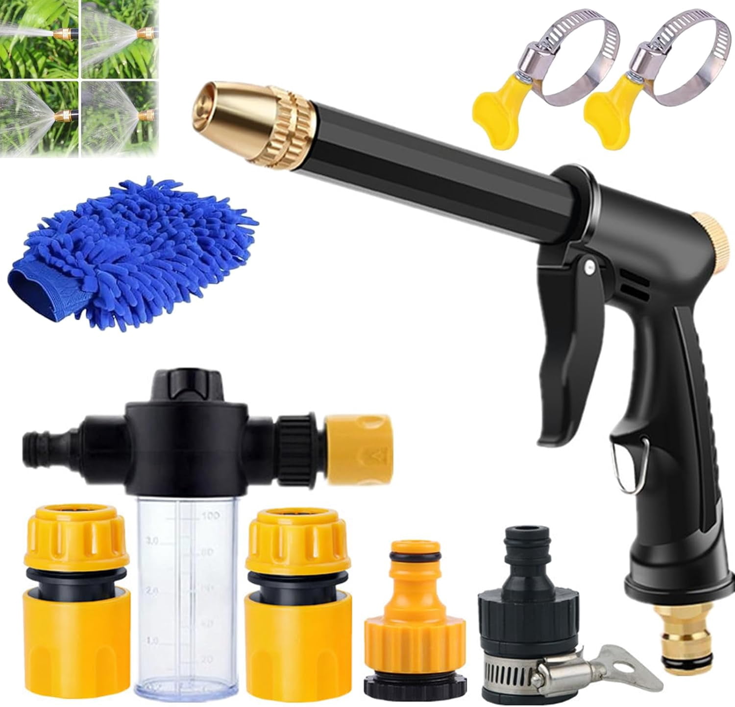 Multifunctional Car Wash Tool, Adjustable Twist Hose Nozzle, 4 Spray ...